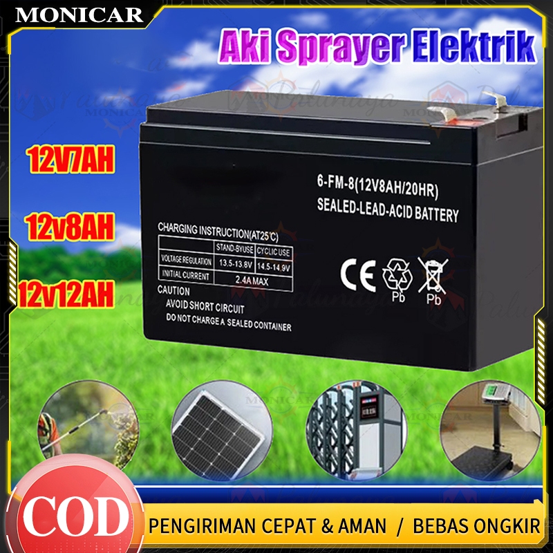 Jual Aki Kering Sprayer Elektrik 12V 12/8AH + 1Charger KANEDA/Baterai Alat Semprot Hama/aki ...