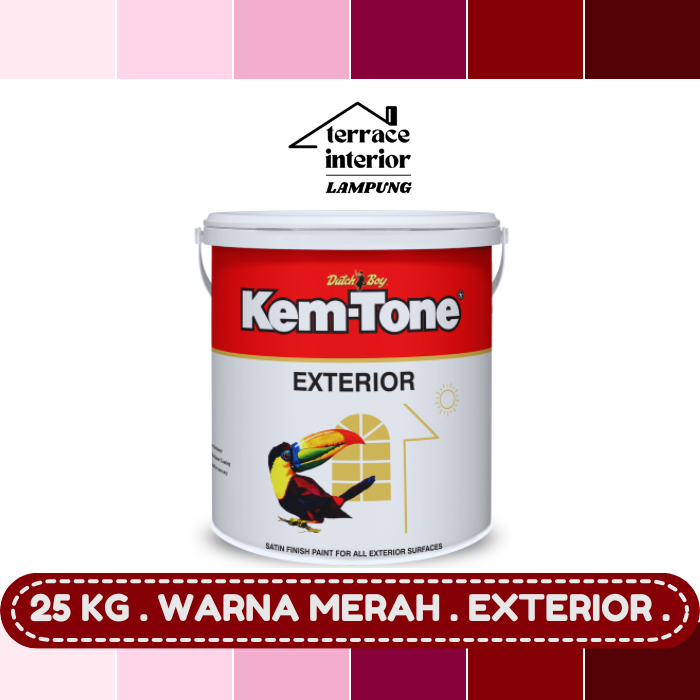 Jual Cat Tembok Kemtone Exterior Warna Merah 25 Kg | Shopee Indonesia