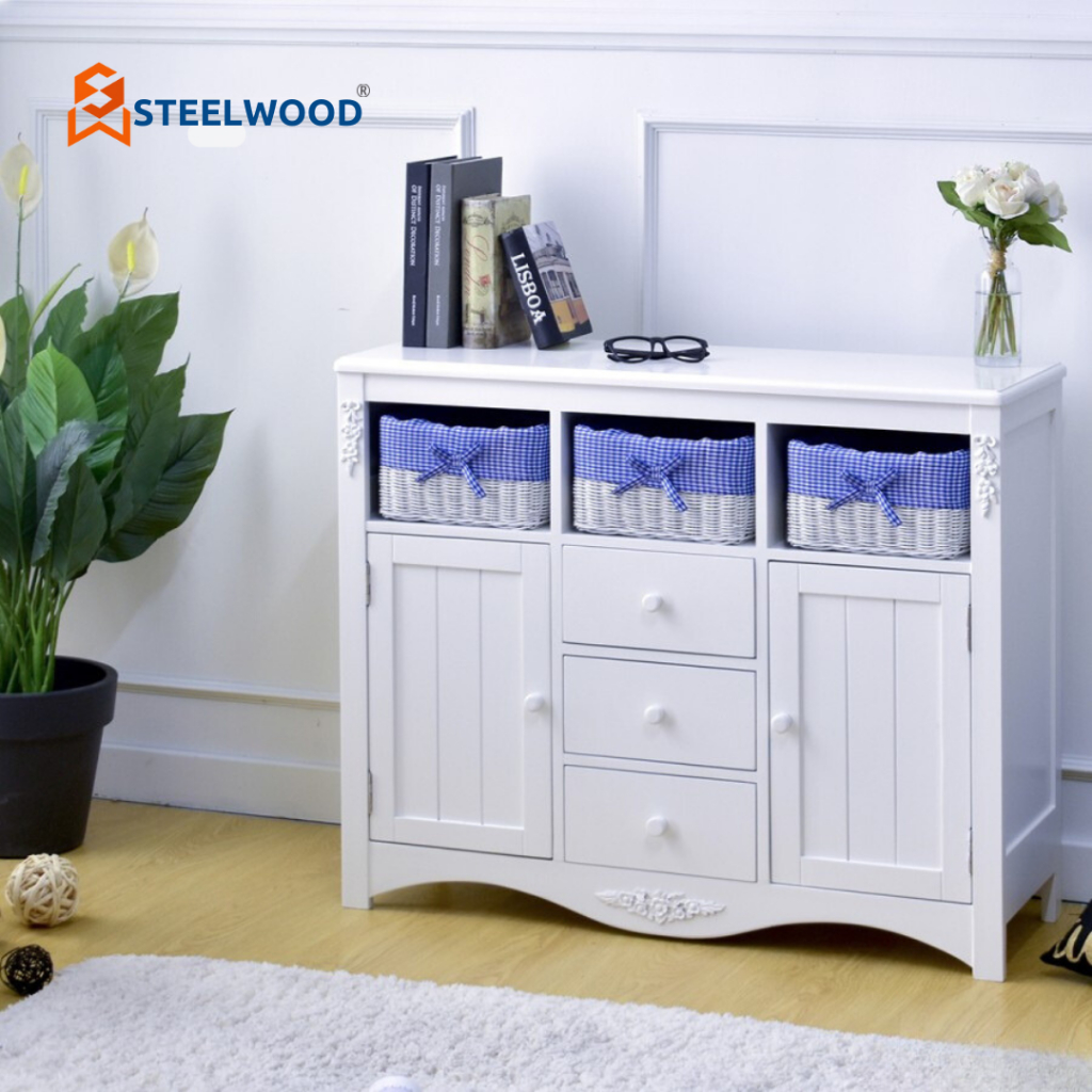 Jual STEELWOOD || LEMARI KAYU RAK ROTAN/LACI SERBAGUNA/DRAWER ESTETIK ...