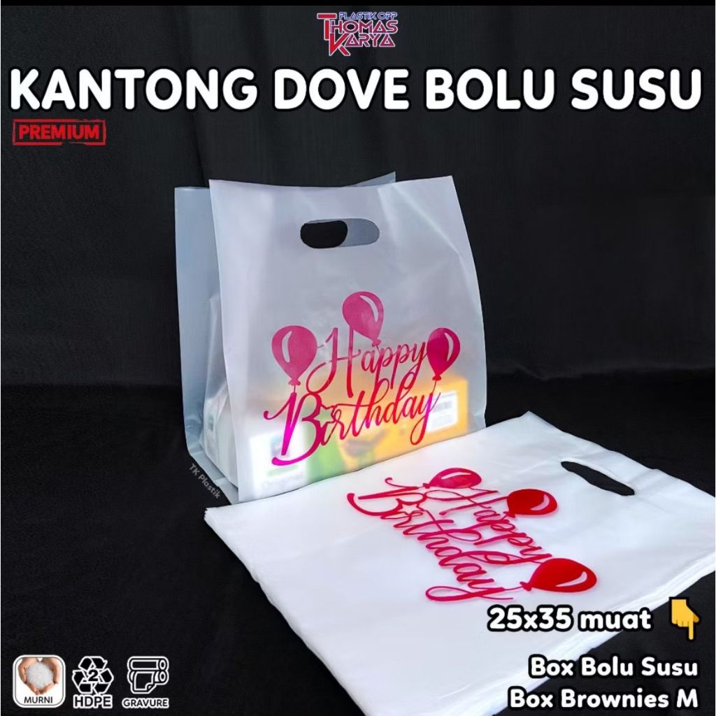 Jual ECER Kantong Plong Dove 25x35 cm Box (lipatan 8 cm) Plastik Ulang ...