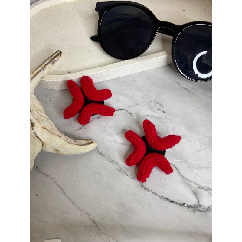 Jual Angry Hair Clip Crochet | Emotikon marah rajut | Shopee Indonesia