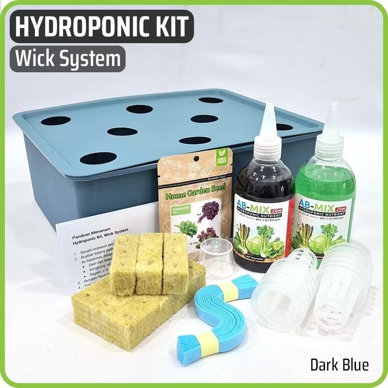Jual Paket Pemula Hidroponik Lengkap Hidroponik Kit Wick System 1 Baki ...