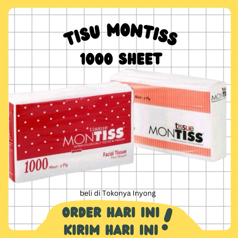 Jual [TOKO INYONG] Tissue Montiss Montis 1000 Sheets 2 Ply MURAH ...