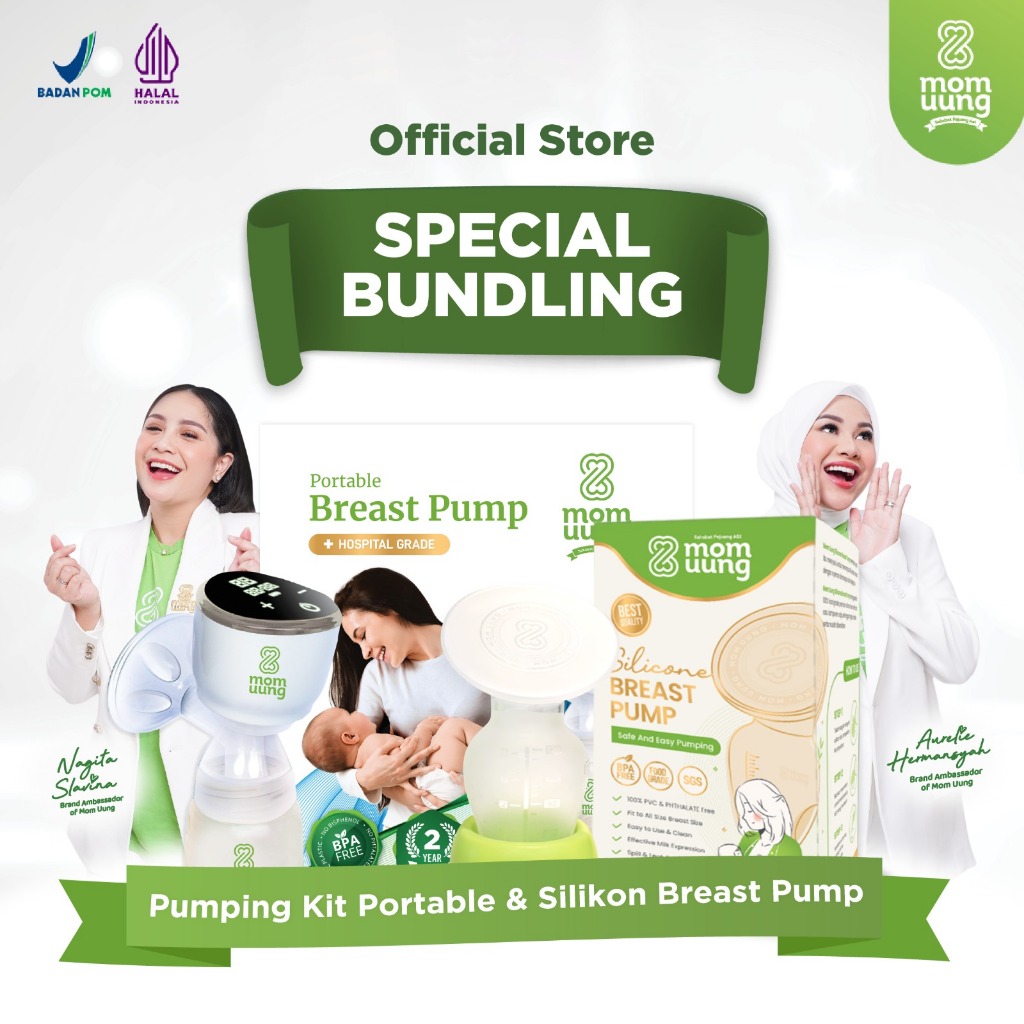 Jual Mom Uung Special Bundling Pompa ASI Portable & Silicone Breast ...