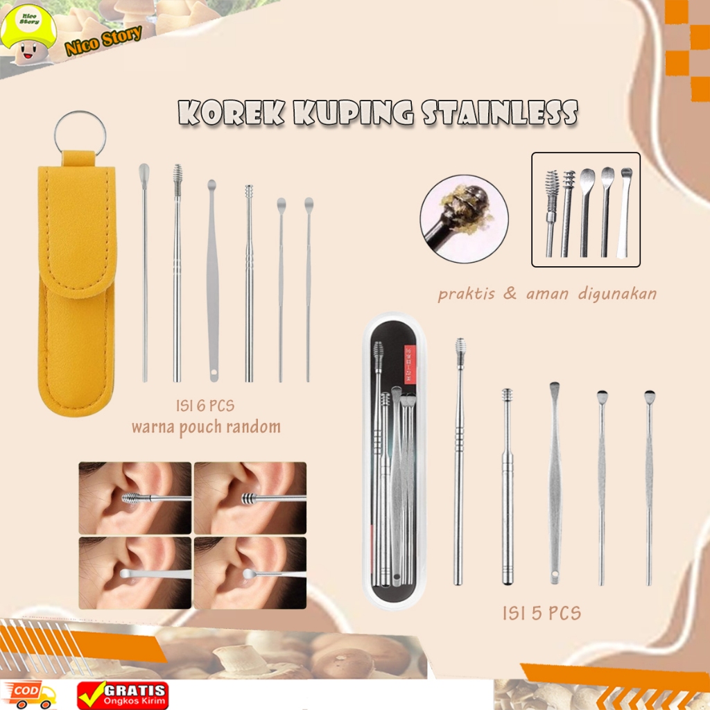 Jual (NCS) Korek Kuping Set 5 in 1 Pcs Dan 6 IN1 Plus Pouch Isi 6 5 ...