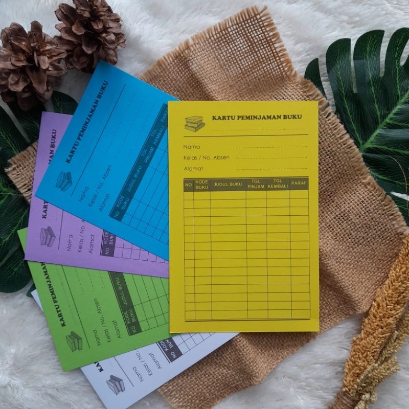 Jual 50PCS KARTU PEMINJAMAN BUKU UK 10,5x16,5CM | Shopee Indonesia