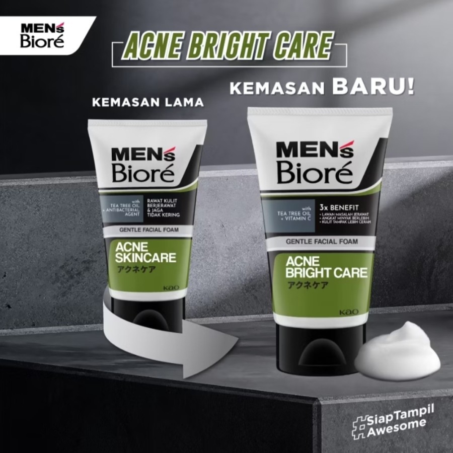 Jual Biore Mens Facial Wash Foam 100gr Acne Skincare/ Brigth Care Sabun Muka Pria Men's | Shopee ...