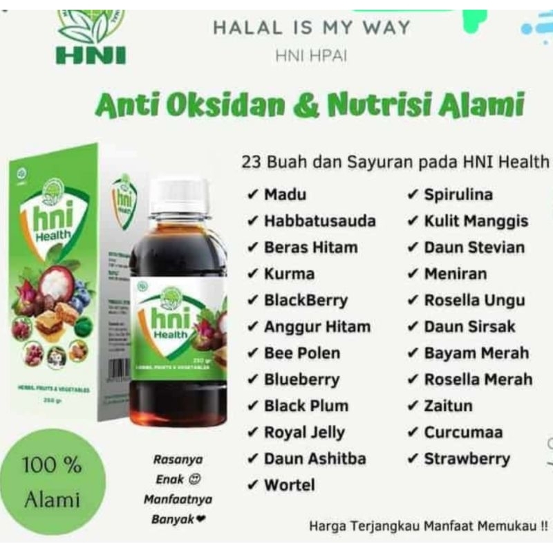 Jual HNI health extra food 250 gr original | Shopee Indonesia