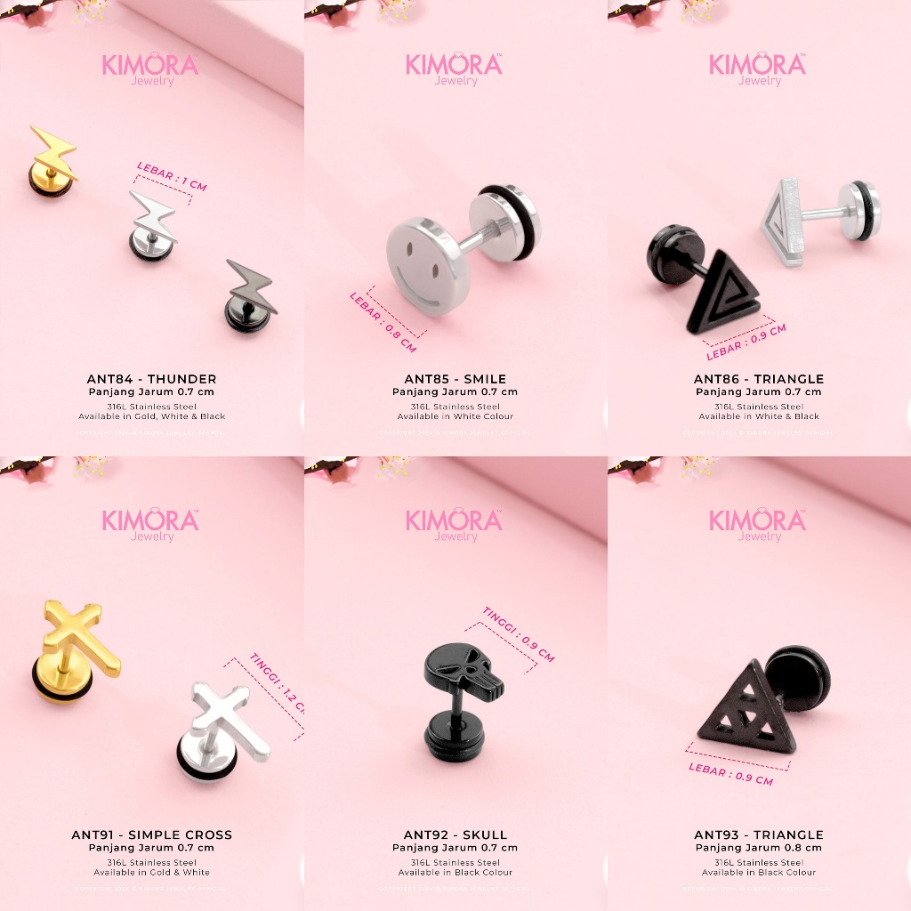 Jual Kimora - Anting Tindik Piercing Titanium Premium Pria 316L ...