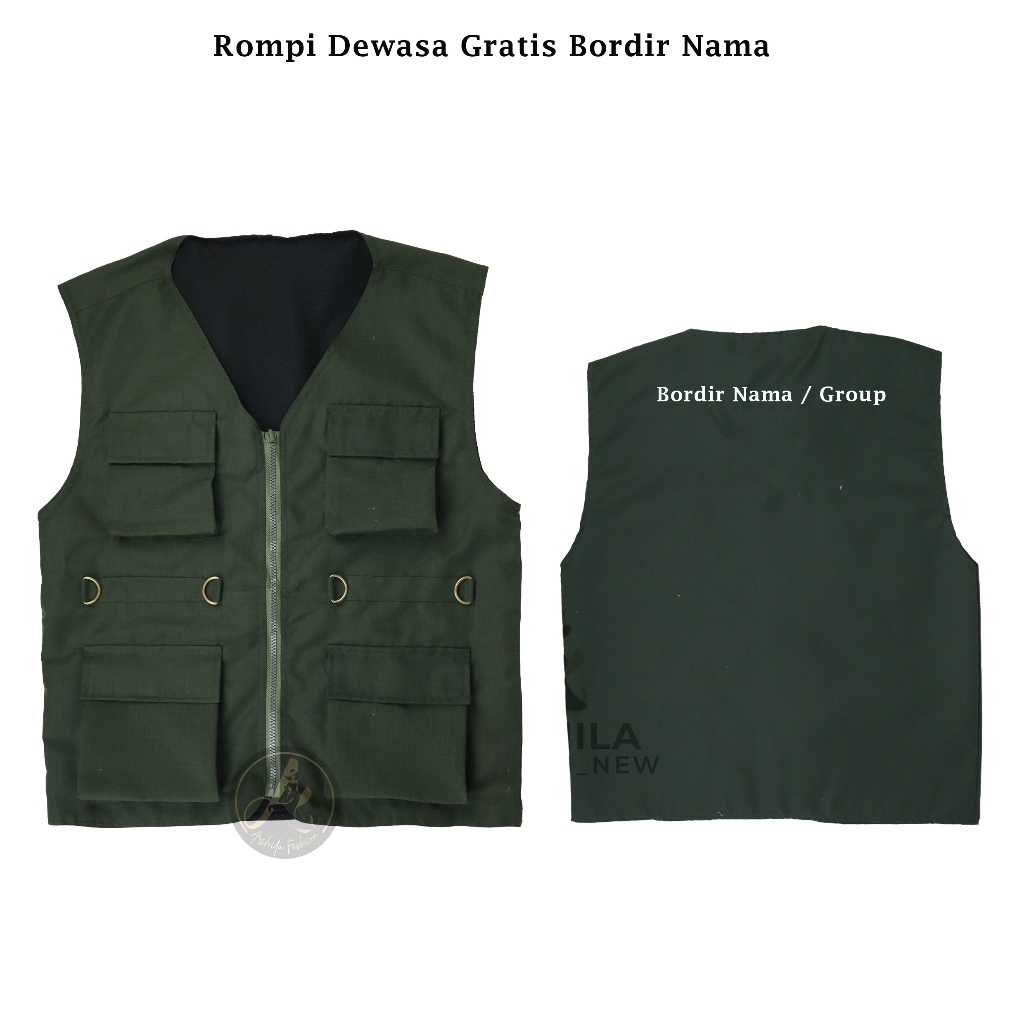 Jual Rompi Lapangan CARGO VEST Dewasa Empat saku RMPD002 Bordir Nama ...