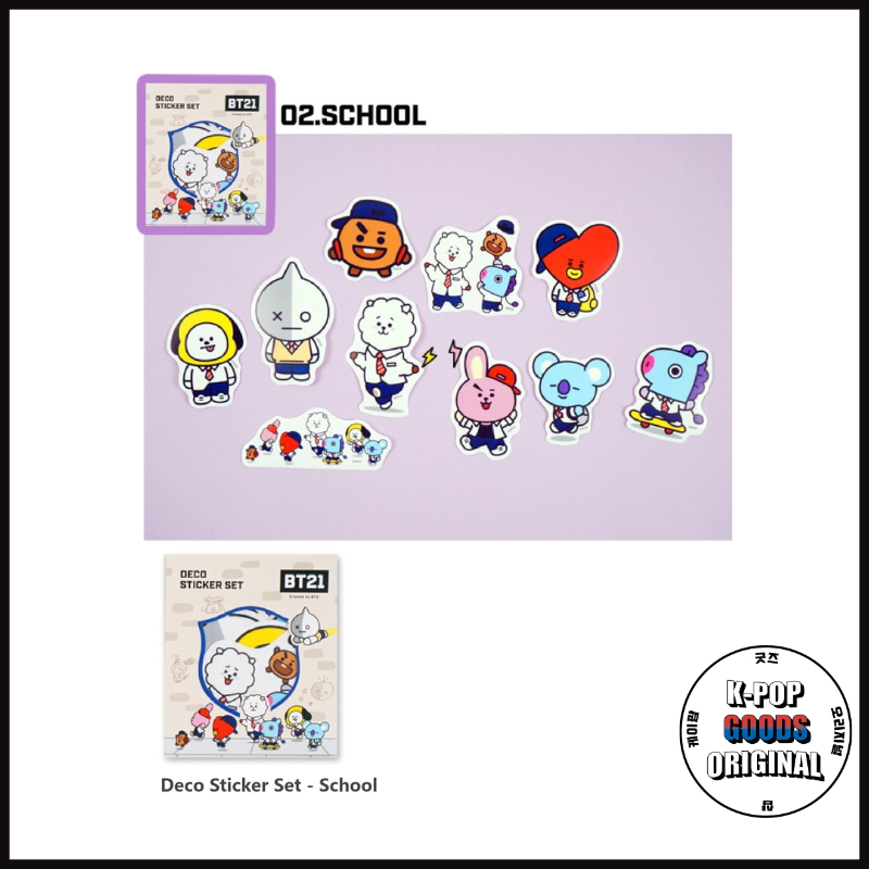 Jual BT21 (2nd) Deco Sticker Set School 9085 | Shopee Indonesia