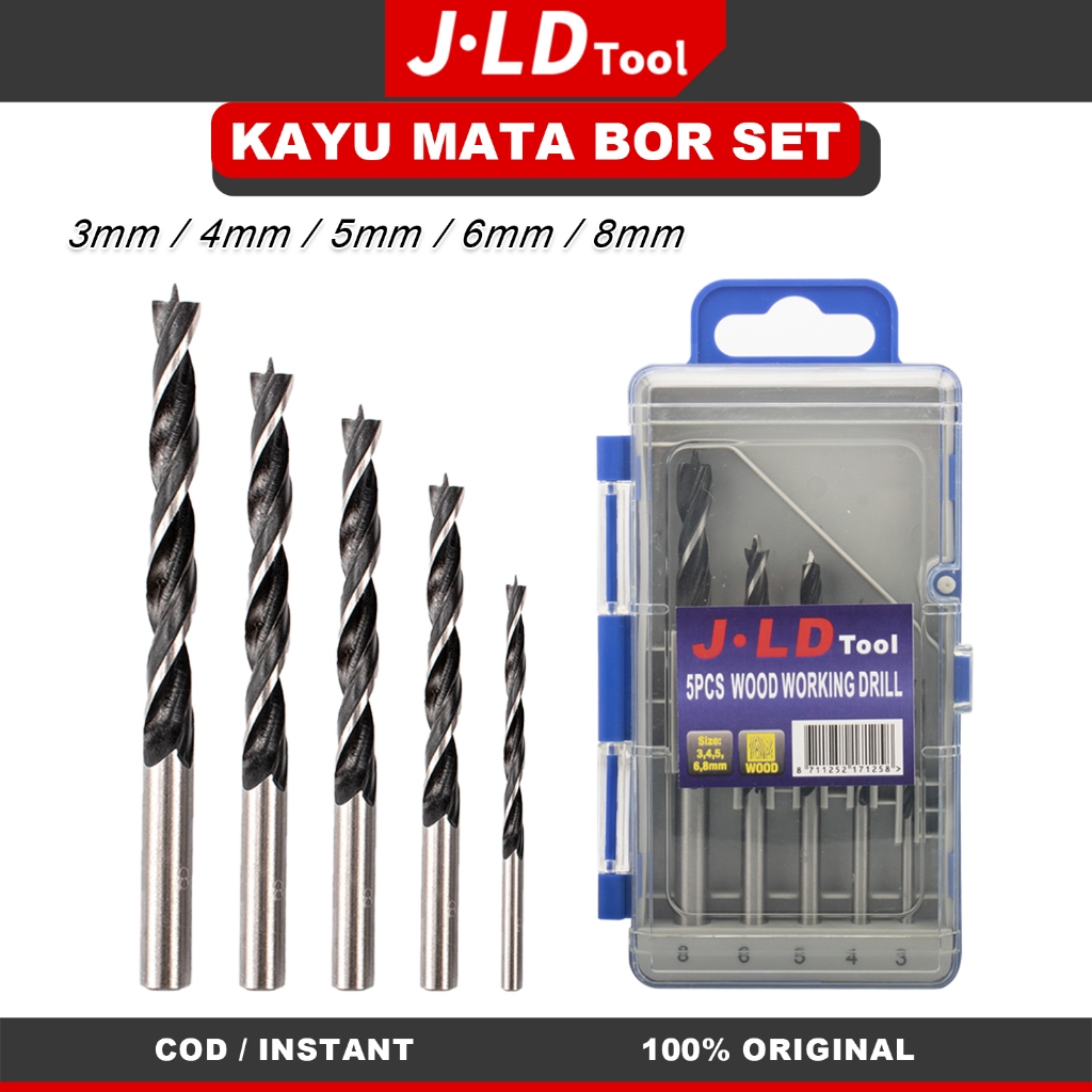 Jual JLD 5pcs kayu mata bor-mata bor besi baja asli- 3mm/4mm/5mm/6mm ...