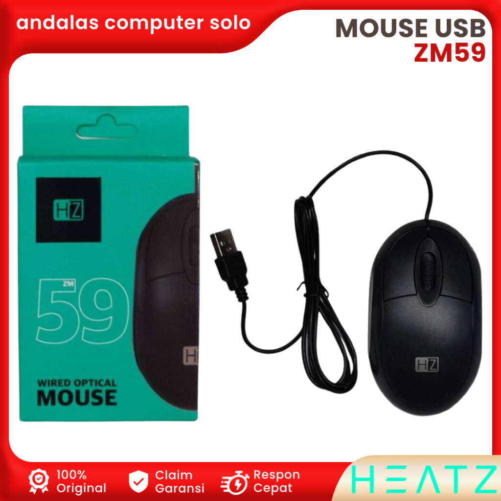 Jual MOUSE OFFICE USB OPTIK KABEL HEATZ ZM59 MOUSE KABEL MINI MOUSE MURAH | Shopee Indonesia