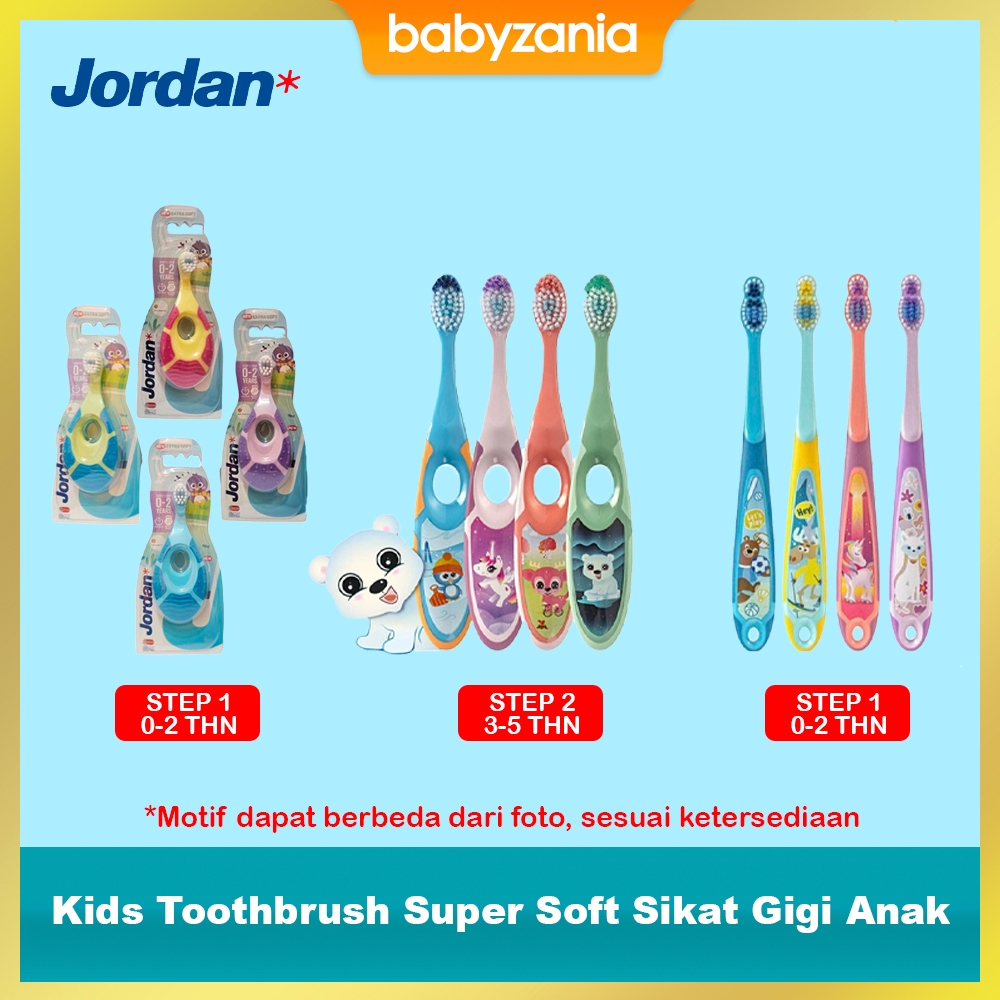Jual Jordan Kids Toothbrush Soft Sikat Gigi Anak Bayi - Step 1 2 3 ...