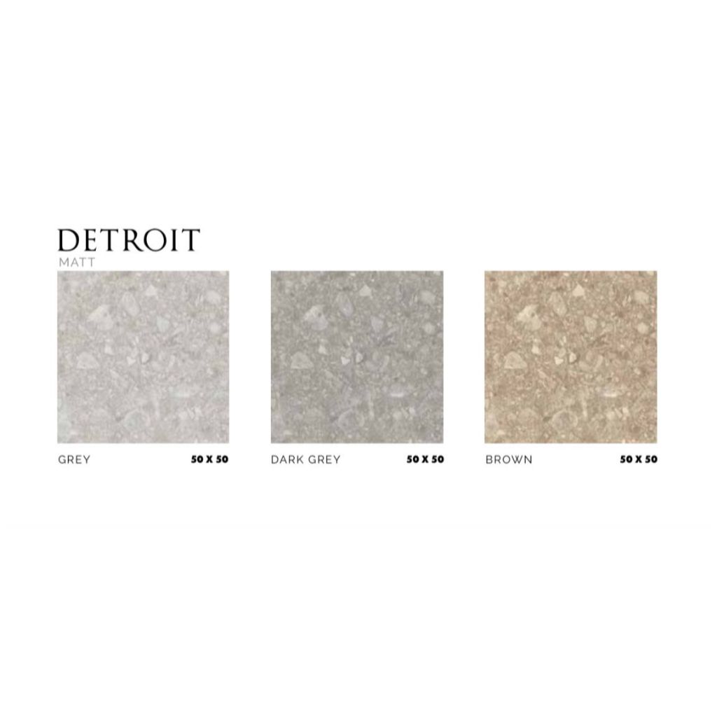 Jual PLATINUM CERAMICS FLOOR TILE DETROIT MATT GREY, DARK GREY, BROWN ...