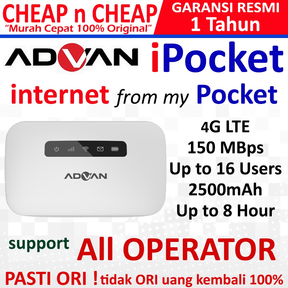 Jual MiFi Advan iPocket MF01 Unlock All Operator - Portable Modem WiFi ...
