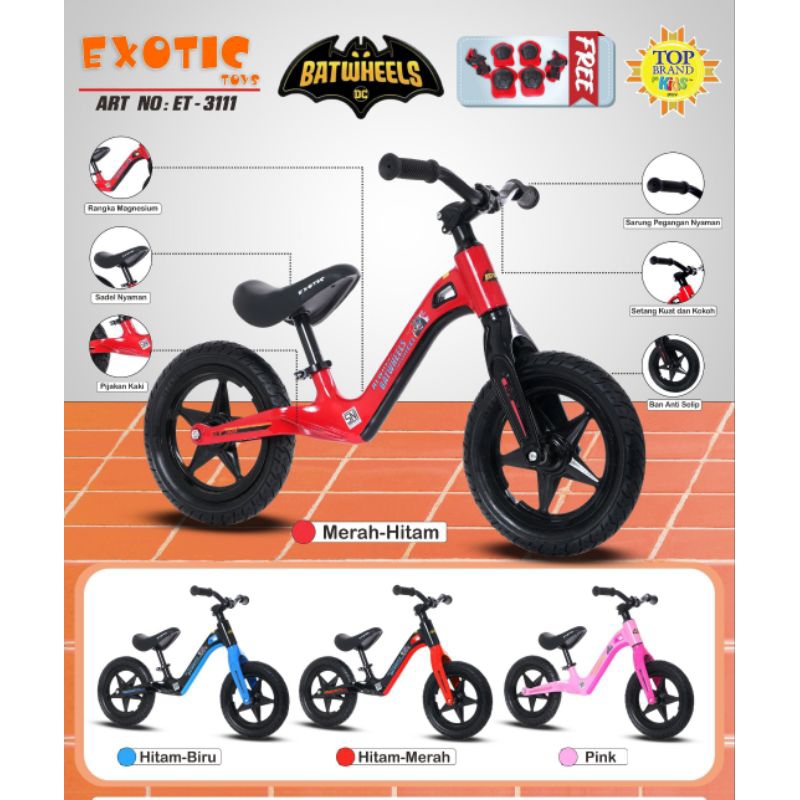 Jual Pushbike Push Bike Balance Bike Sepeda Keseimbangan Exotic ET-3111 ...