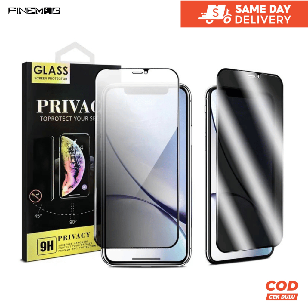 Jual Black Zeus Screen Tempered Glass iPhone 6-16 Pro Max Anti-Spy ...