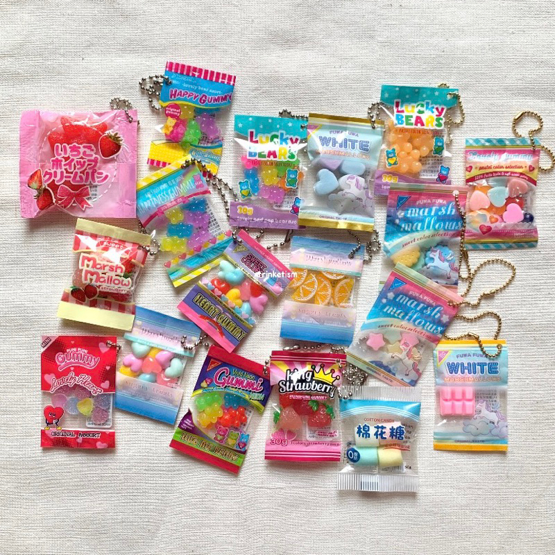 Jual Food keychain squishy & hard trinkets gotochi king marshmallow ...