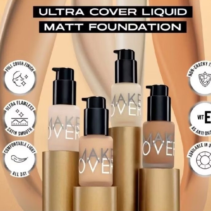 Jual MAKE OVER ULTRA LIQUID MATTE FOUNDATION | WATERPROOF & LONG ...
