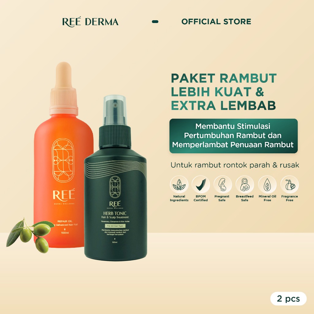 Jual Ree Derma Wellness - Bundle Special Price - Hair Oil Repair 100ml ...