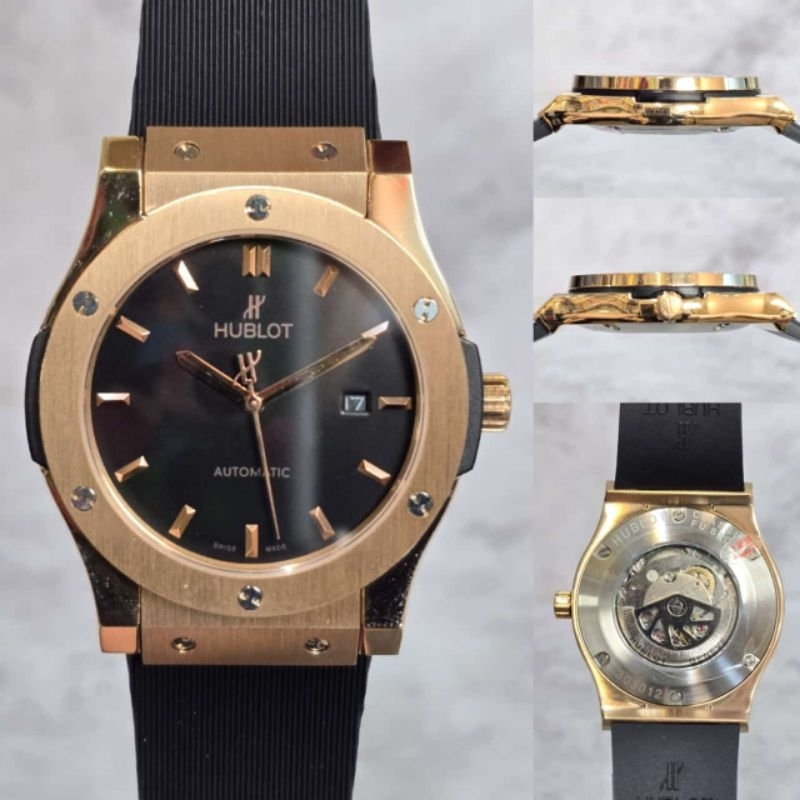 Jual Jam Tangan Pria Keren H BL0T ClassicFusion Automatic Gold Hitam ...