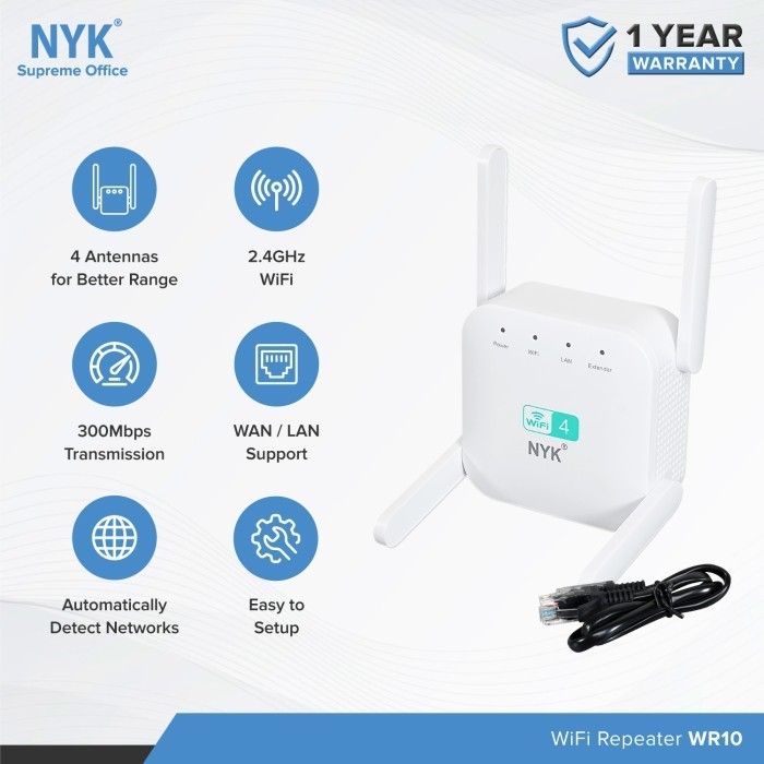 Jual NYK WR10 Wifi Repeater Extender WiFi Internet Router WiFi Wireless WiFi Amplifier | Shopee ...