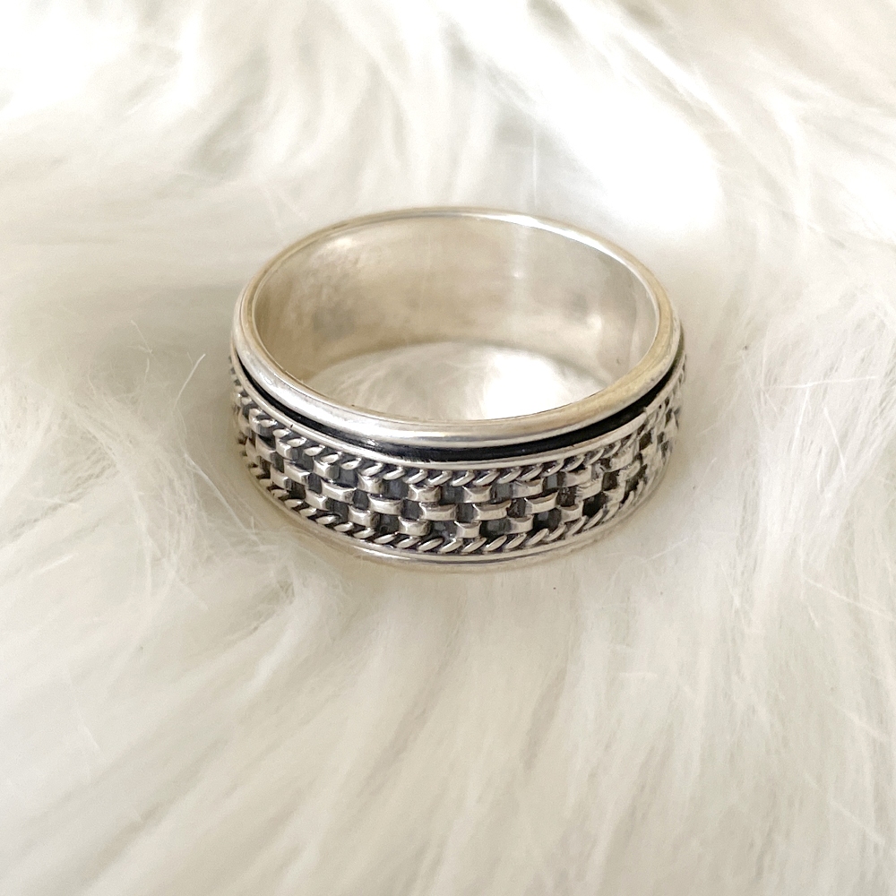 Jual Cincin Ring Perak Silver Bali Putar Spinning Kotak Catur Asli 925 ...