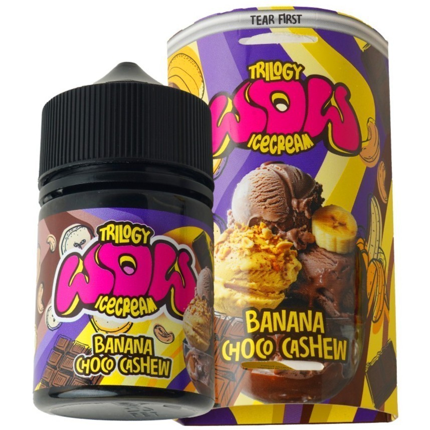 Jual Liquid Trilogy Wow Ice Cream V2 Banana Choco Cashew 3MG/6MG 60ML ...