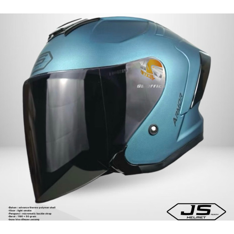 Jual helm JS ARMOR Half face SNI spoiler 3D Ganteng | Shopee Indonesia