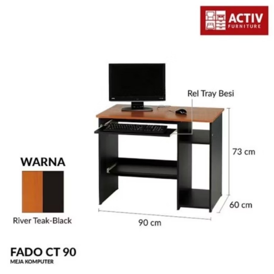 Jual meja kantor meja komputer meja 90cm meja laptop meja keyboard ...