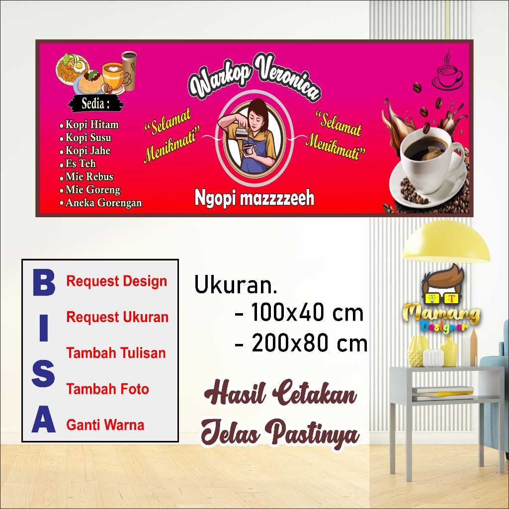Jual Cetak Banner Spanduk Keren Warung Kopi Atau Warkop bb | Shopee ...