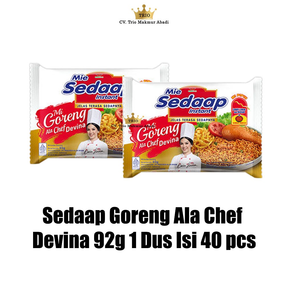 Jual Mie Sedaap Goreng Ala Chef Davina 92g 1 Dus Isi 40 pcs | Shopee ...