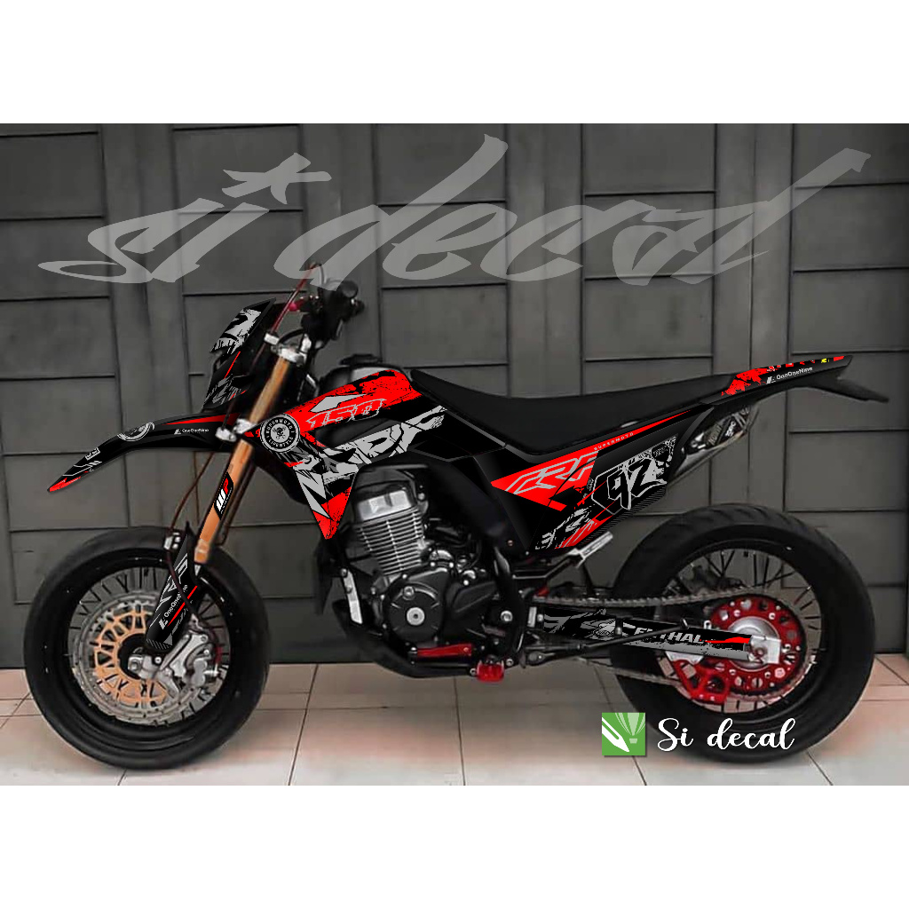 Jual supermoto abstrak stiker decal crf 150 L merah custom full body ...