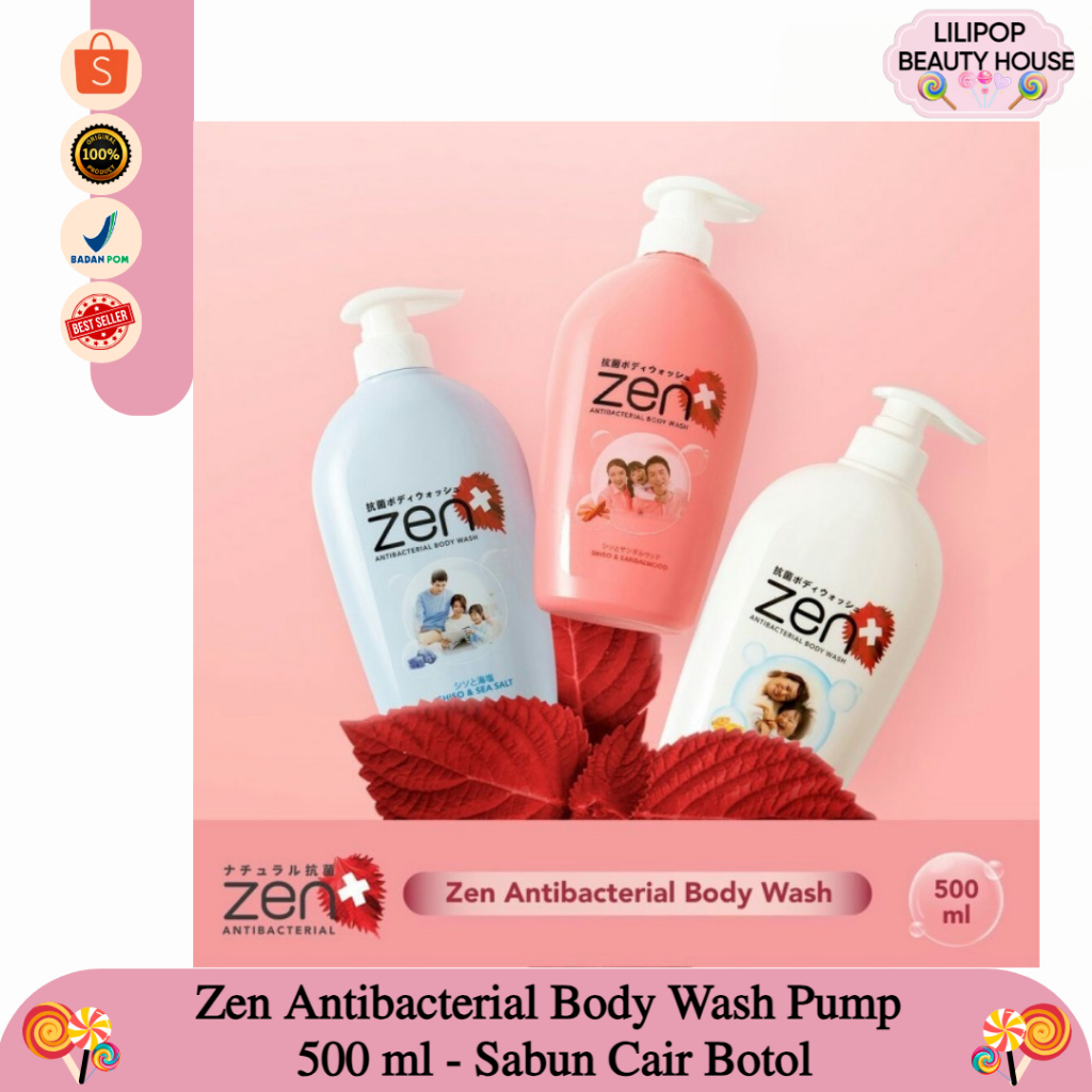 Jual Zen Antibacterial Body Wash Pump 500 ml - Sabun Cair Botol | Shopee Indonesia