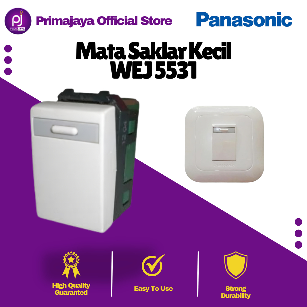 Jual Mata Saklar Kecil 1 Arah Panasonic WEJ 5531 Warna Putih Sakelar ...