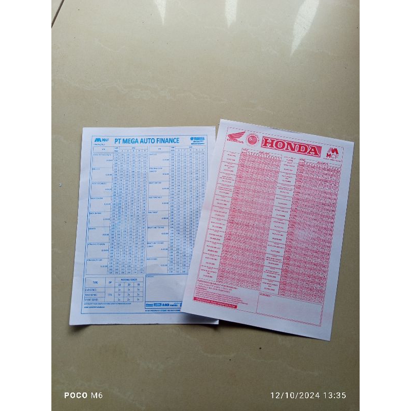 Jual Cetak Price List PL Brosur daftar harga cicilan motor mobil ...