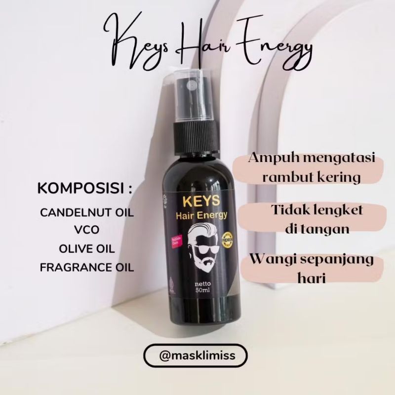Jual minyak rambut pria hair energy spray 50 ml lembut wangi sepanjang ...