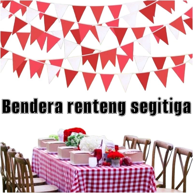 Jual bendera renteng segitiga merah putih dan warna warni panjang 5 meter | Shopee Indonesia