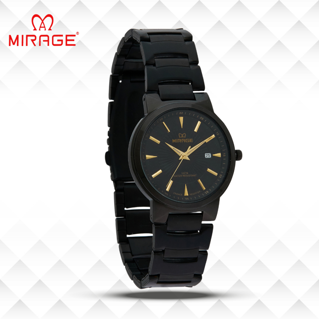 Jual Mirage Jam Tangan Pria Analog 8819 M Full Black Original Stainless ...
