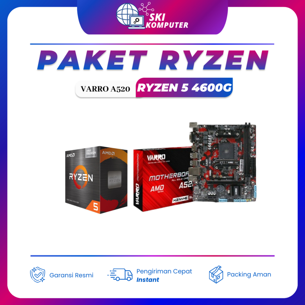 Jual PAKET Mobo Motherboard Varro A520 + Ryzen 5 4600g | Shopee Indonesia
