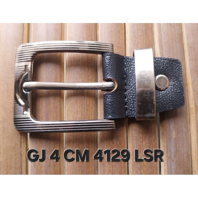 Jual KEPALA GESPER BUCKLE GESPER GJ 4 CM 4129 LSR + LIDAHAN KULIT HITAM ...