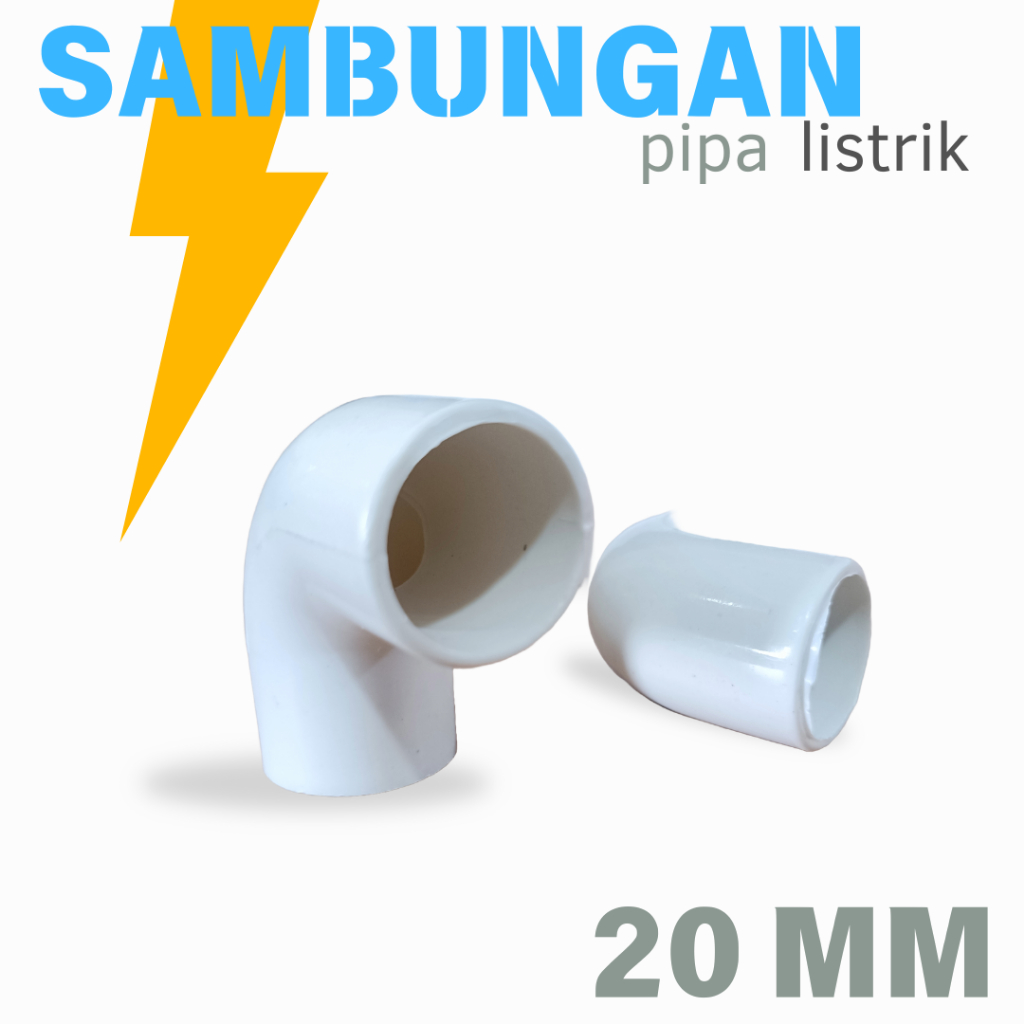 Jual KNEE PIPA LISTRIK 20 MM PLASTIK SAMBUNGAN PIPA LISTRIK CONDUIT L ...