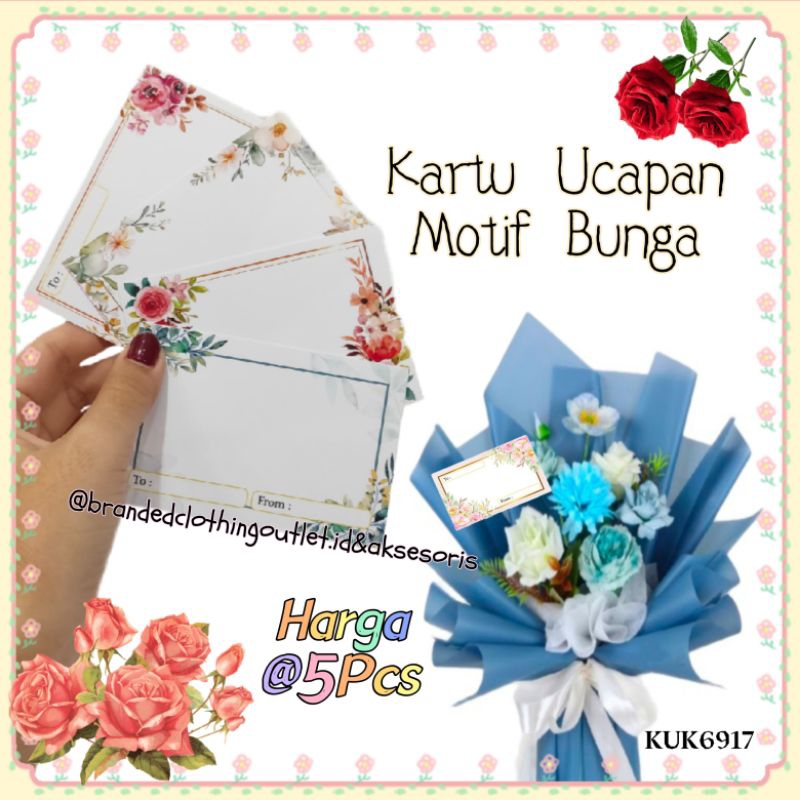 Jual (5PCS) KARTU UCAPAN MOTIF BUNGA / KARTU UCAPAN SERBAGUNA / KARTU ...