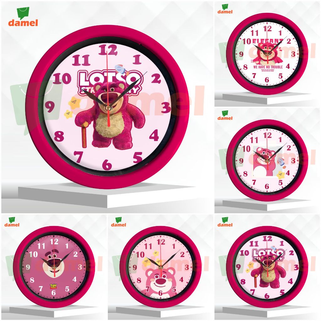 Jual JAM DINDING LOTSO KARTUN DIAMETER 20 CM DEKORASI RUMAH MURAH ...