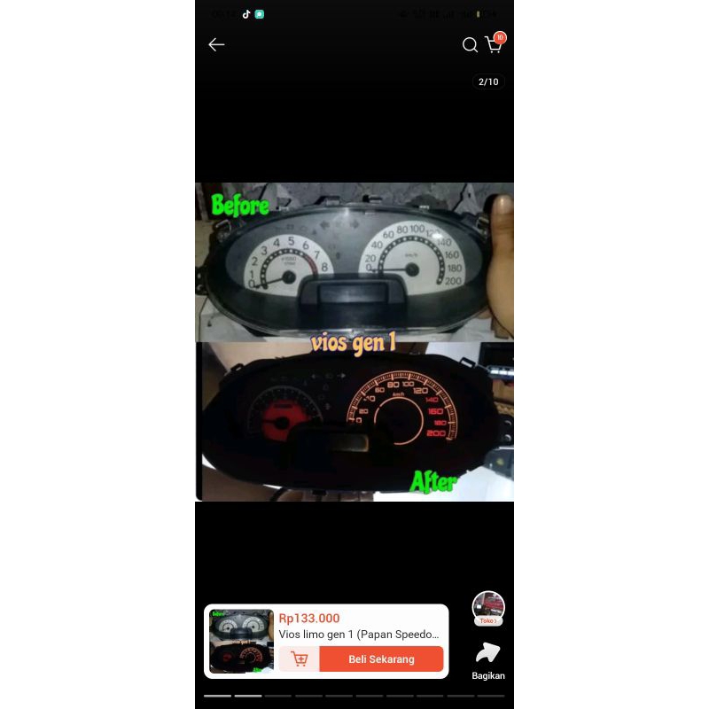 Jual Vios limo gen 1(papan speedometer variasi) | Shopee Indonesia