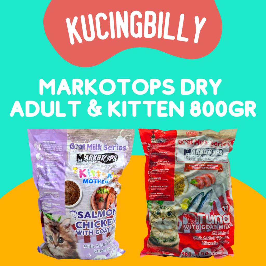 Jual Markotops dry adult kitten cat food 800gr makanan kucing | Shopee ...