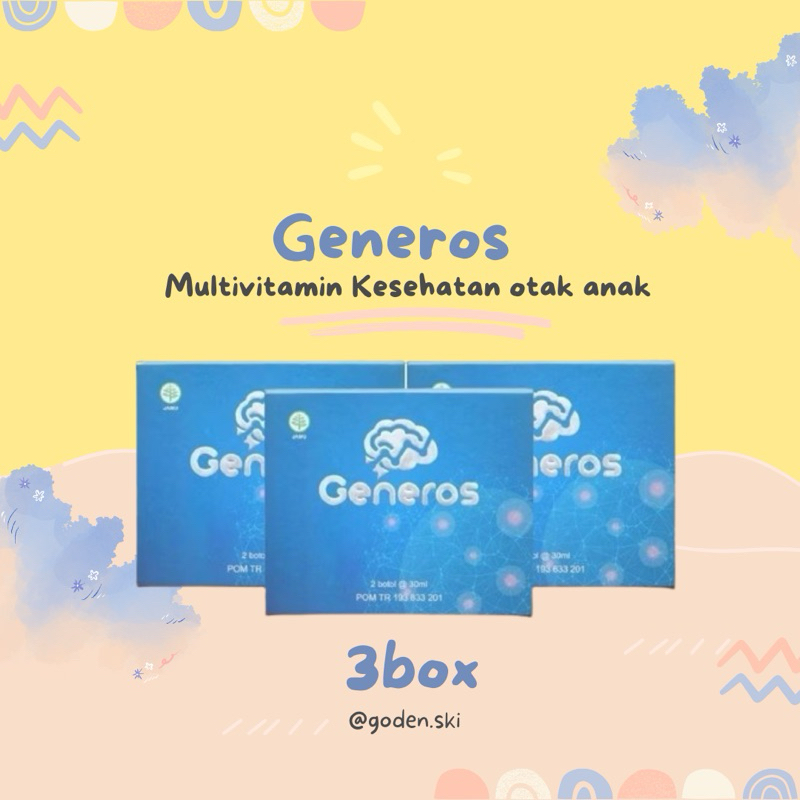 Jual (Promo) 3box Generos Multivitamin otak anak | Shopee Indonesia