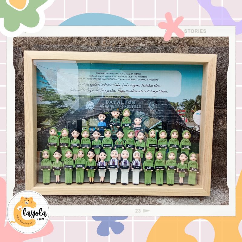 Jual Frame Akrilik 12R custom clay hadiah unik perpisahan farewell ...