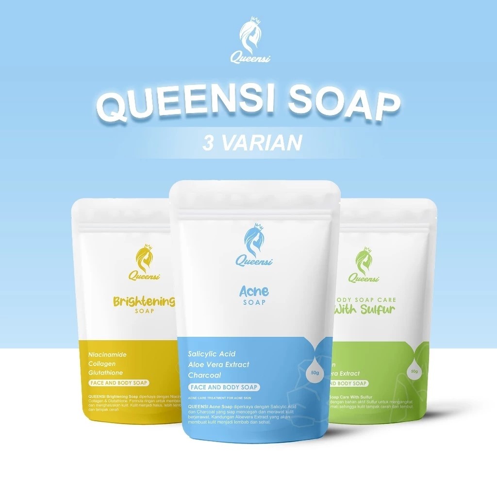 Jual Queensi Soap Original BPOM Sabun Cuci Muka Pembersih Mencerahkan dan Melembabkan Kulit ...